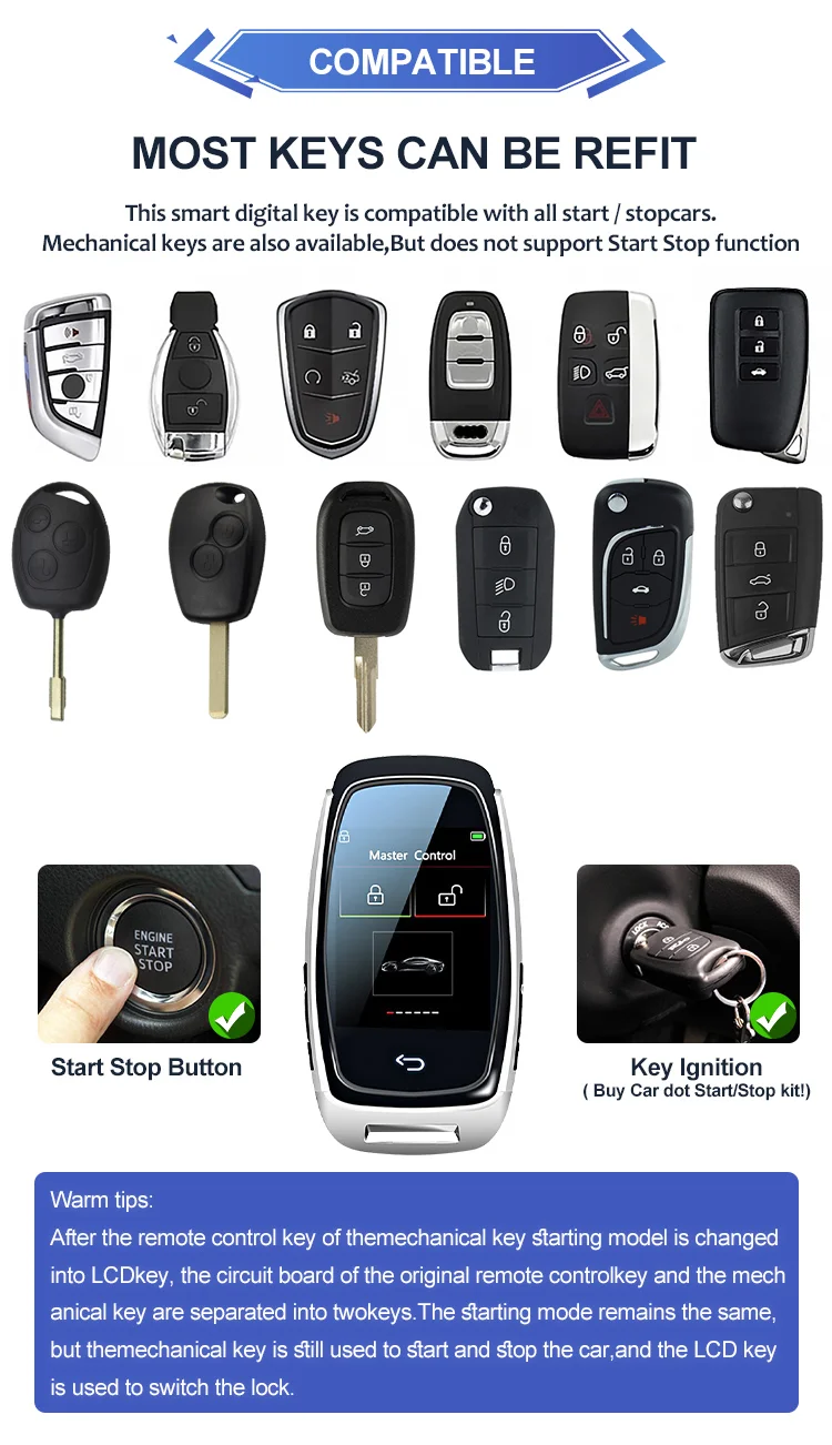 Universal Smart Key Lcd Car Key For All Cars Modified Remote Obd ...