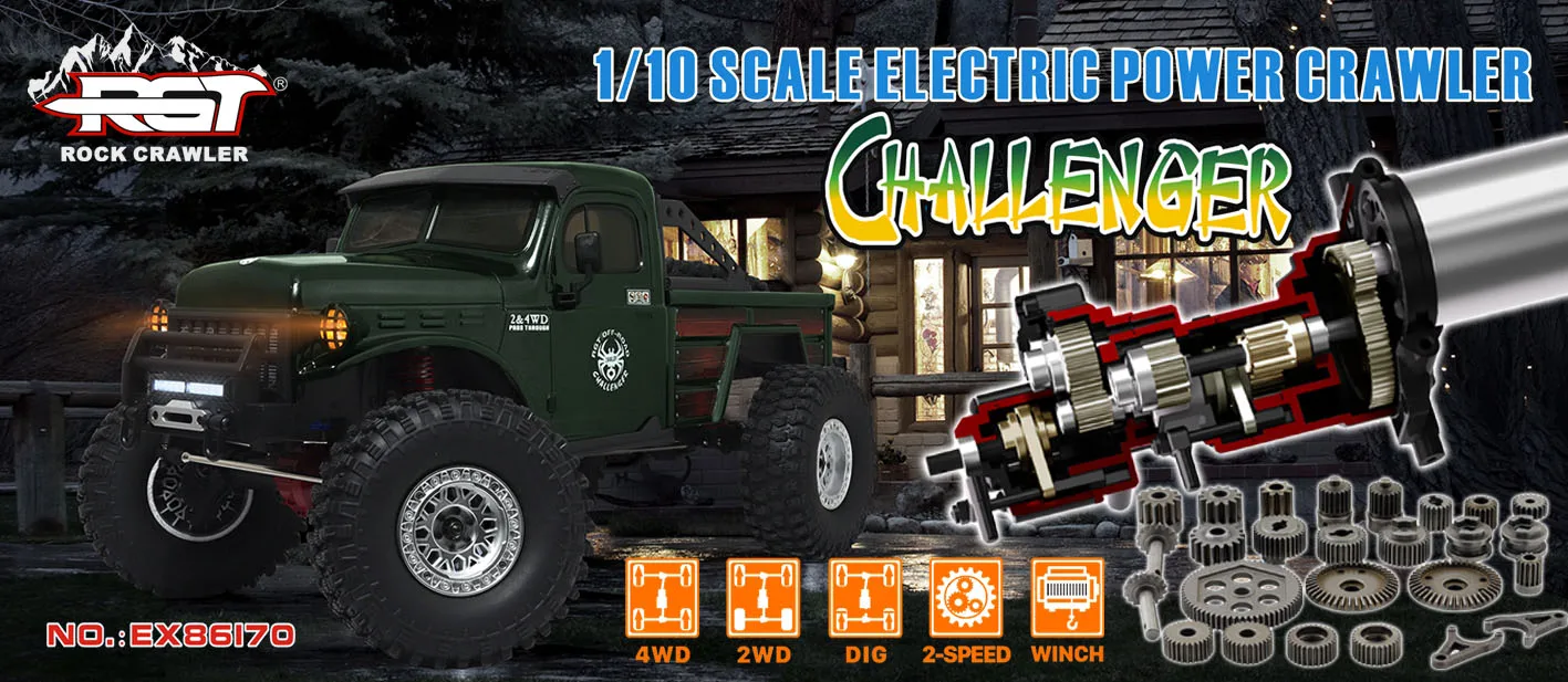 1/10 Rc Rgt Challenger Truck Off-road Vehicle Simulation Rock Climbing ...