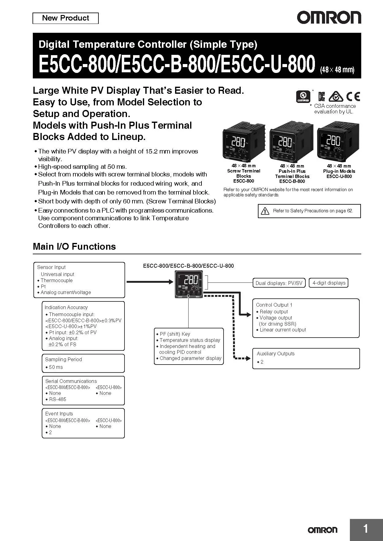 OMRON Thermostat E5CC-RX2ASM-802 - Reliable Temperature Control