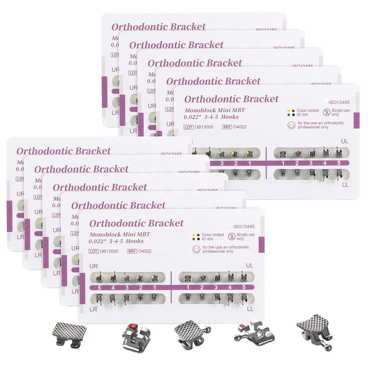 20ps Monoblock Orthodontic Brace Mini Mbt 022 with 345Hooks Dental Brackets