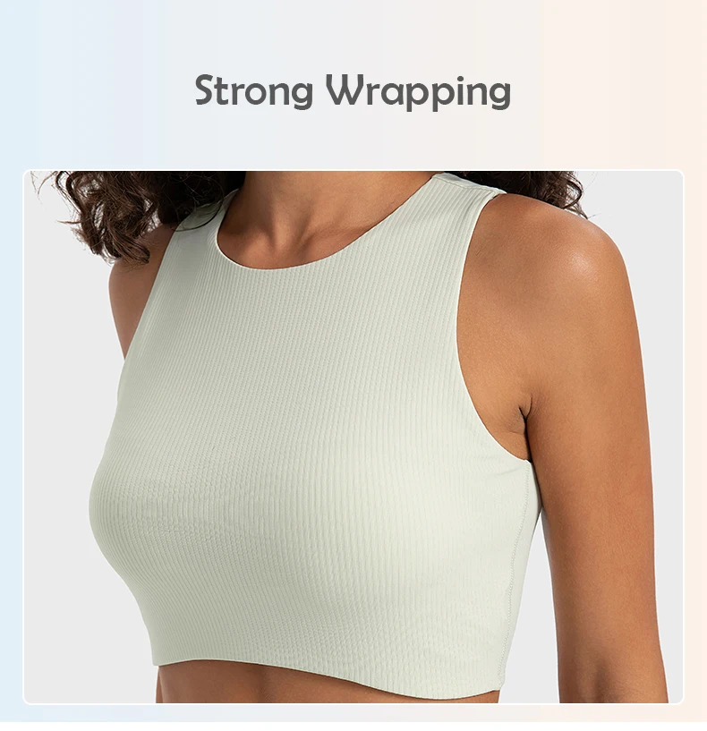 Custom Ribbed Printed Cropped Tank Crop Top Wholesale High Crew Neck ...