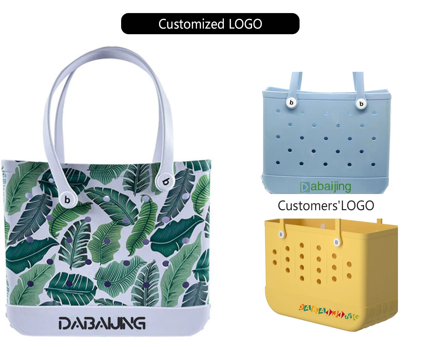 Wholesale Custom Women Beach Silicone Bag With Holes Waterproof Tote ...