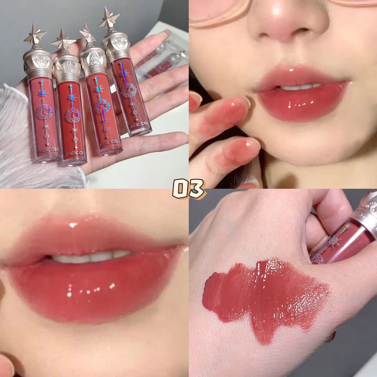 MAGIC CASA Little Star Lip Gloss Waterproof Liquid Lipstick Makeup Long-Lasting Moisturizer Lip ...