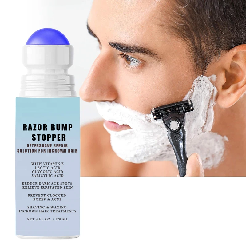 Razor Bump Stopper Solution for Ingrown Hair After Shave Serum Roll-On ...