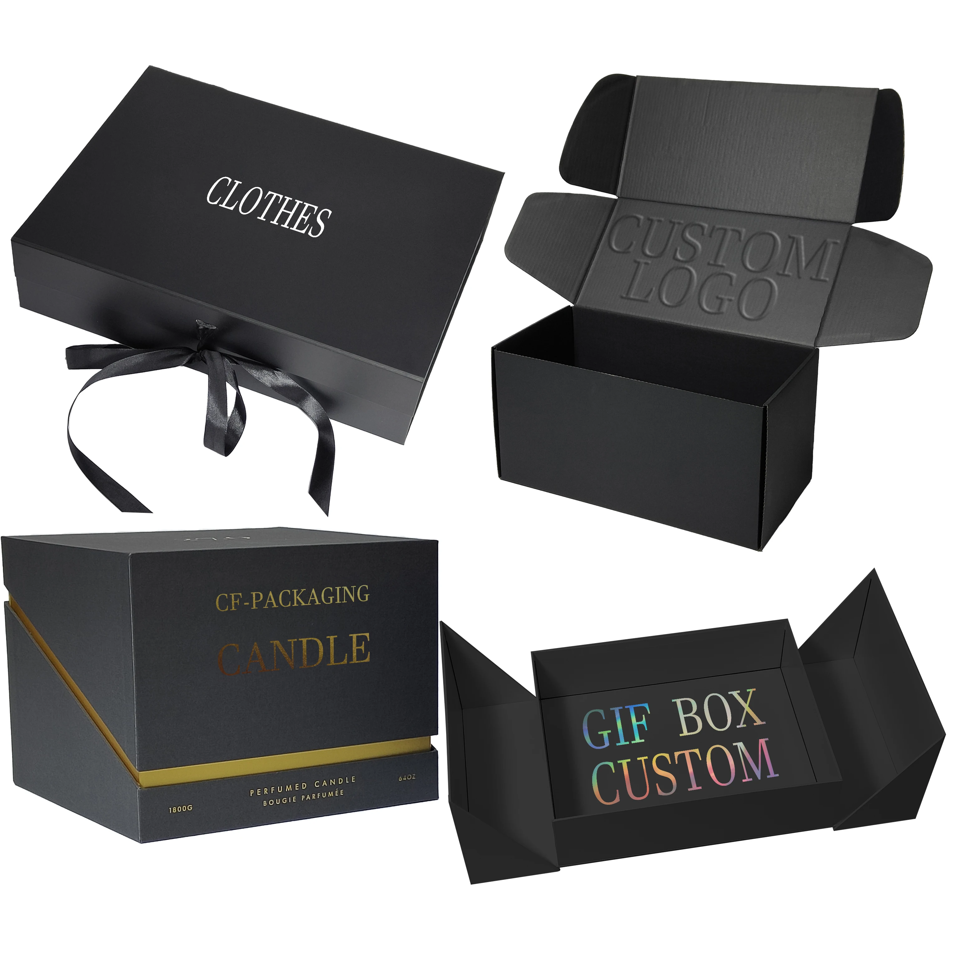 Extra Large Custom Corrugated Subscription Cardboard Mailer Box Black ...