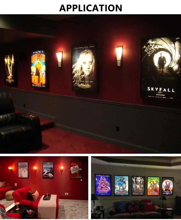 27x40 Led Black Aluminum Movie Poster Light Snap Frame Custom High ...