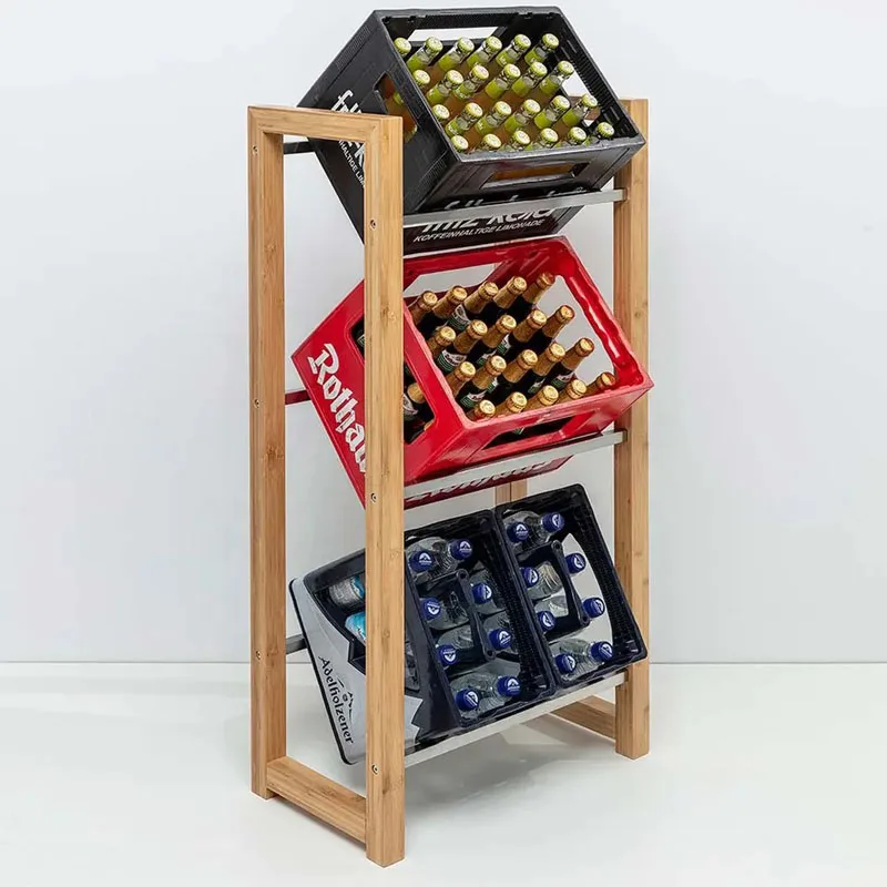 Home Bar Bottle Shelf Wooden Beverage Crate Rack Drink Crate Rack - Buy ...