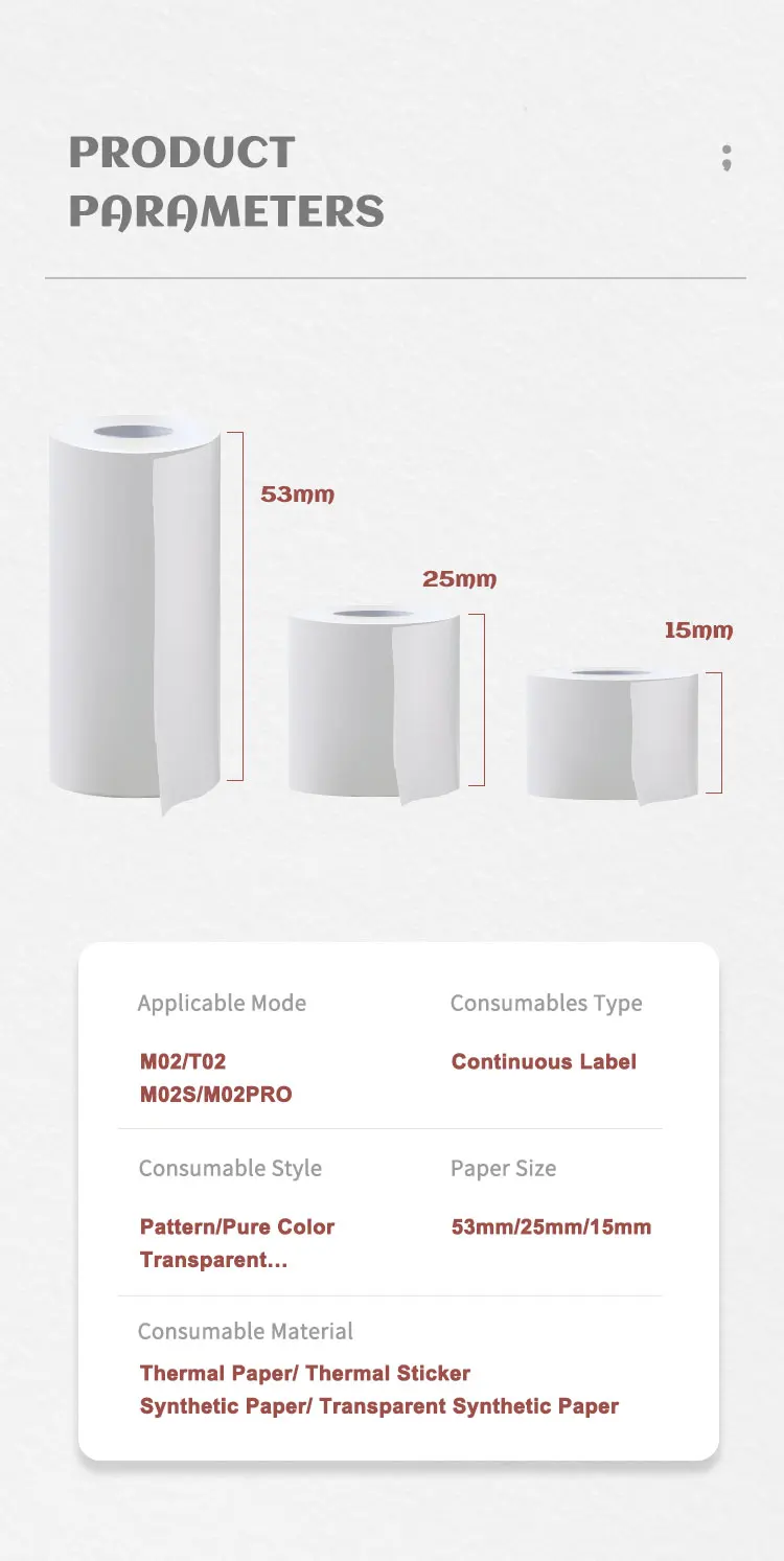 M02/m02s/m02pro Thermal Label Paper Printmaster Label Roll For Clothing ...
