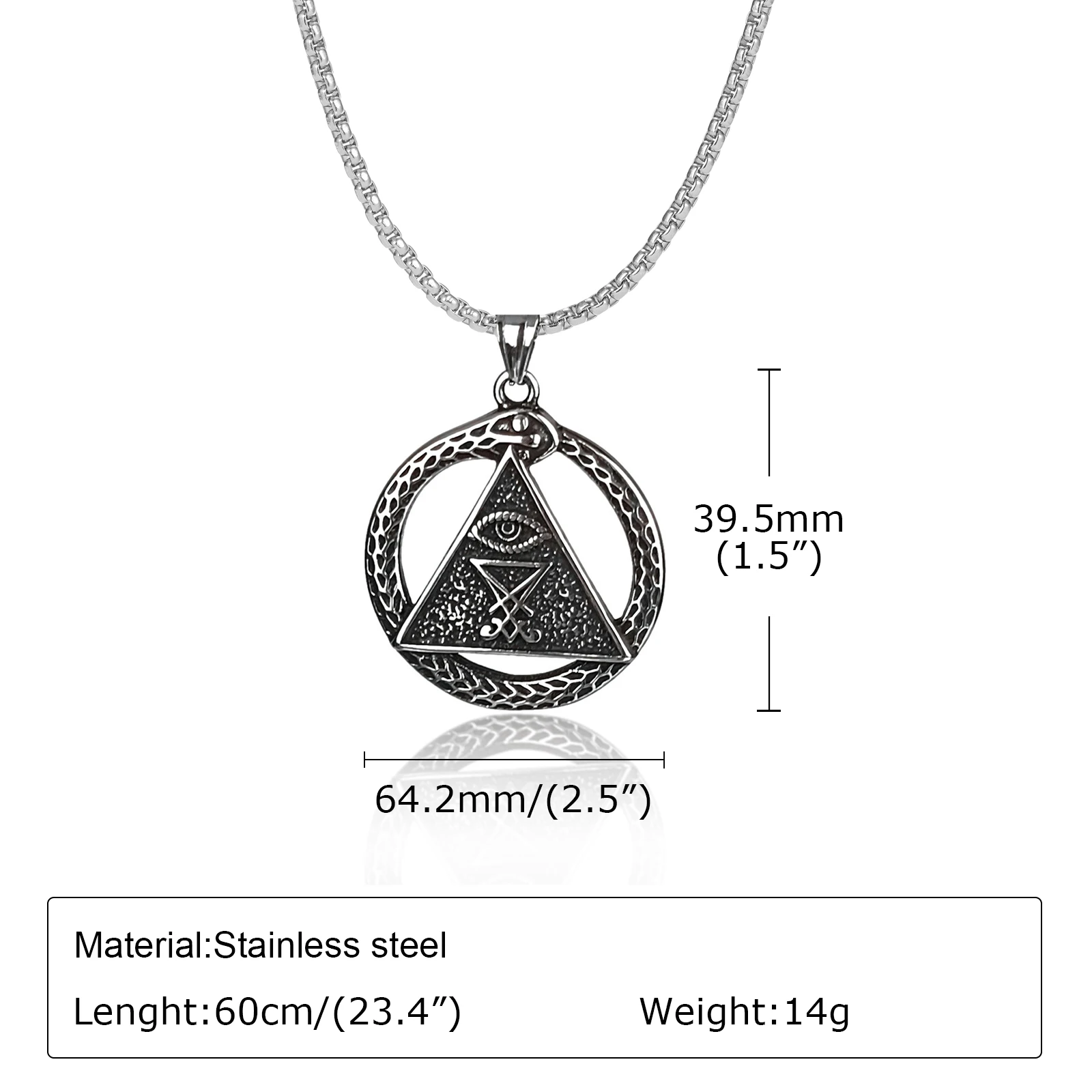 Stainless Steel Chain Evil Satan Jewelry Gift Sigil of Lucifer Necklace ...
