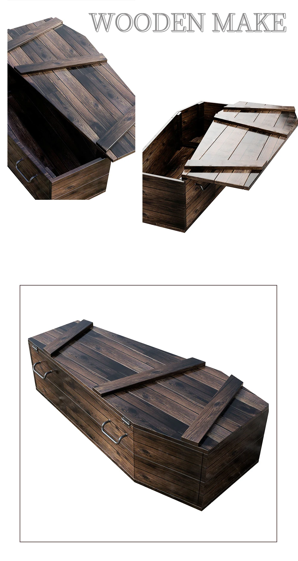 Luxury European Style Wood Coffin Caskets - Customizable