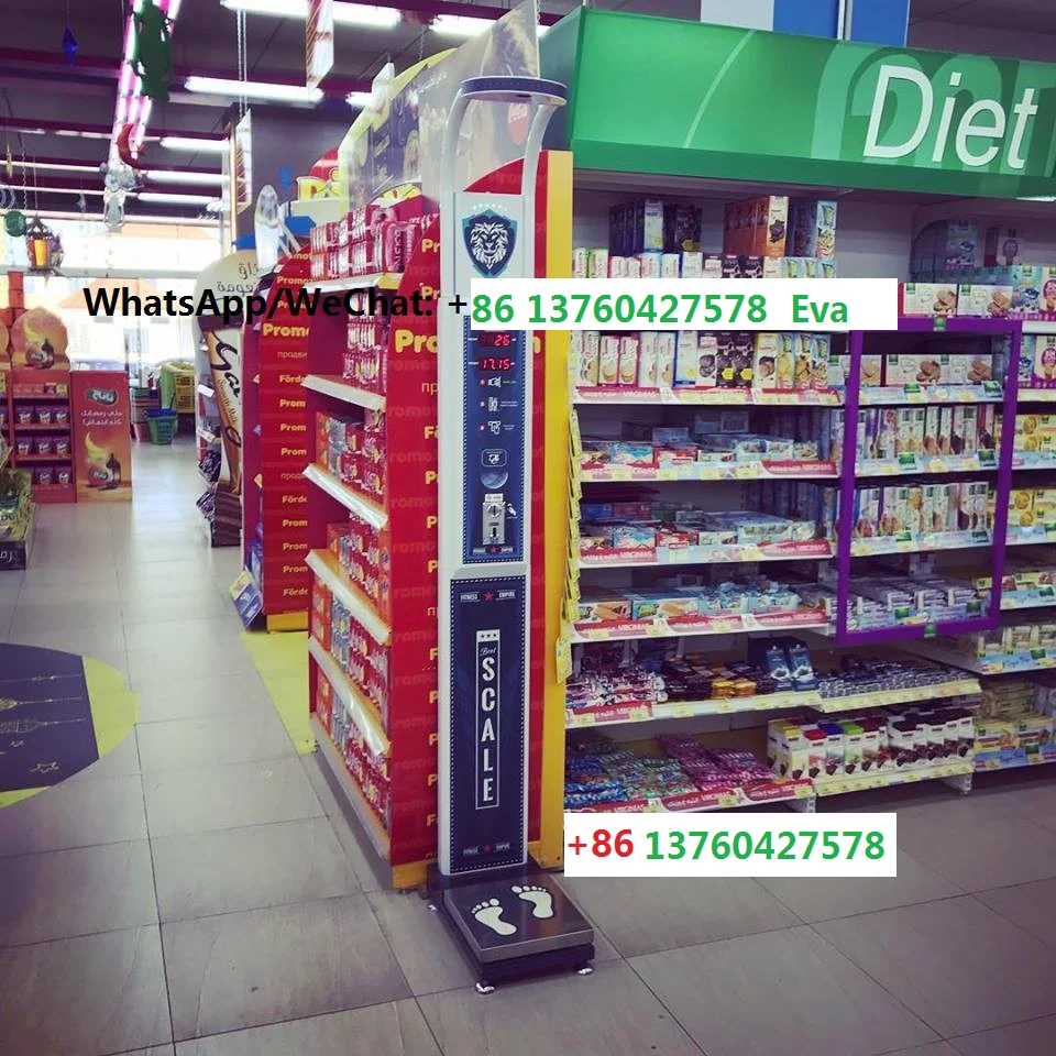 Coin Operated Vending Machine Height Wegiht Scale for Supermarket