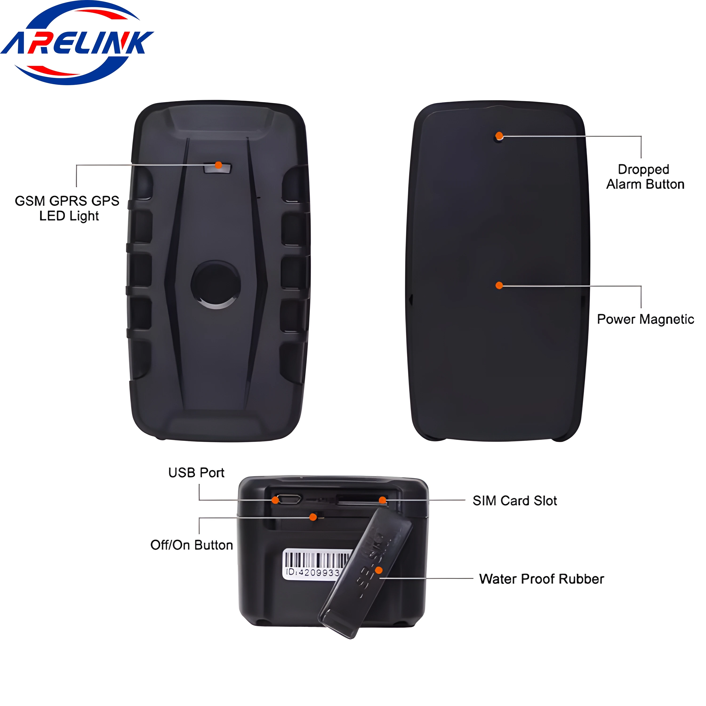 CA76B 6000mAh Magnetic GPS Tracker 4G LTE with Data Export Function ...