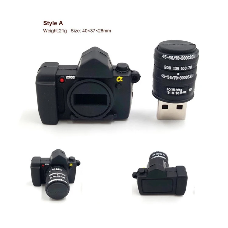 Camera Shape PVC USB Flash Drive - 1GB to 64GB
