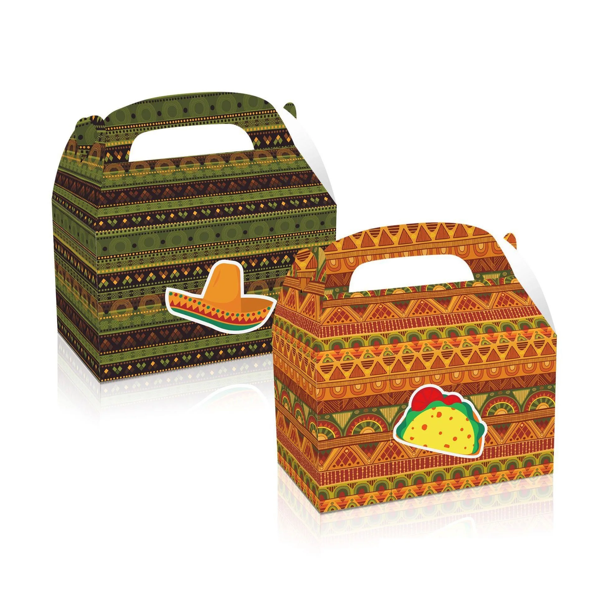 12Pcs Mexican Fiesta Treat Boxes Mexican Themed Goodie Boxes Mexican ...