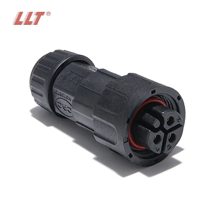 LLT OEM/ODM 600V 20A M19 Threaded 3 Core Assembled Waterproof Connector ...