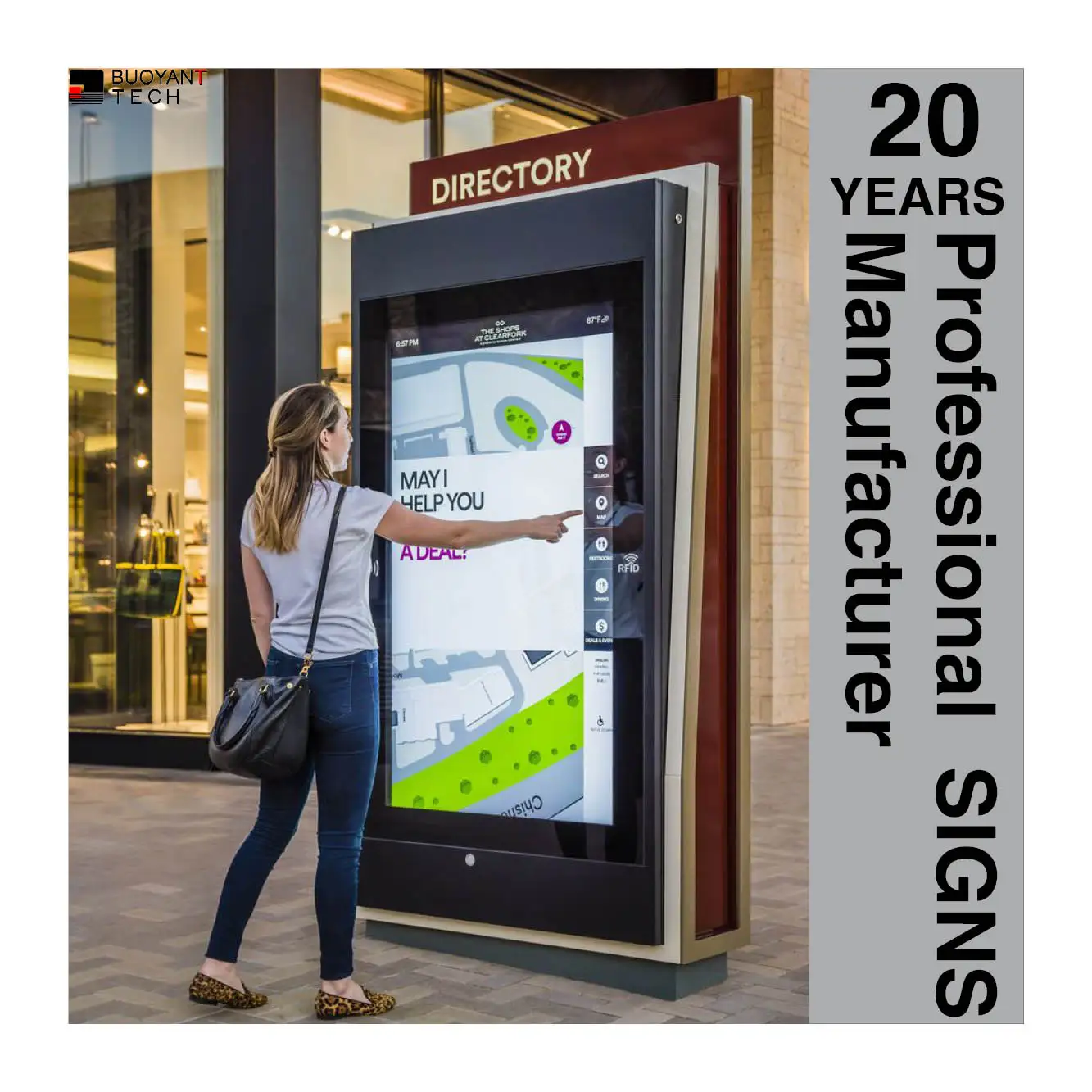 Shopping Mall Touch Screen Digital Signage Displays Vertical Floor ...