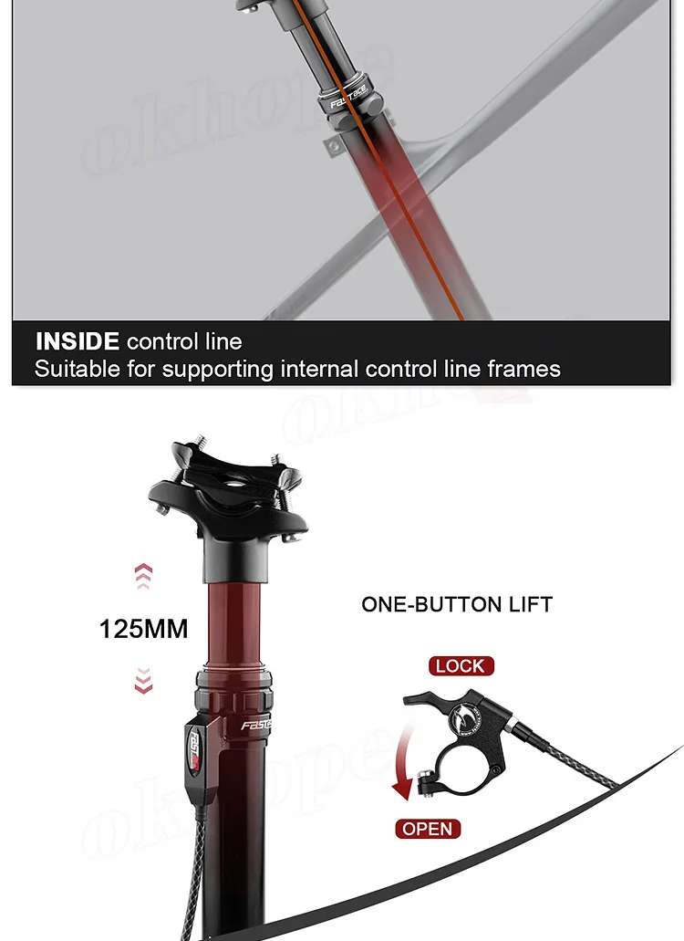 Fastace Aluminum Alloy Bike Dropper Air Seat Posts for MTB