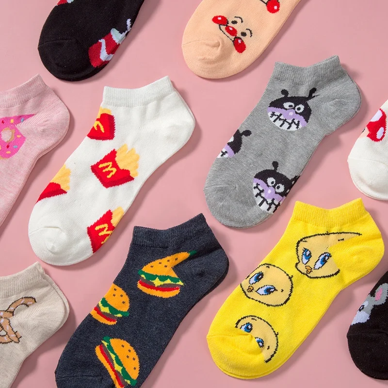 Japanese Food Socks Fruits Print Funny Short Socks Hot Cartoon Food ...