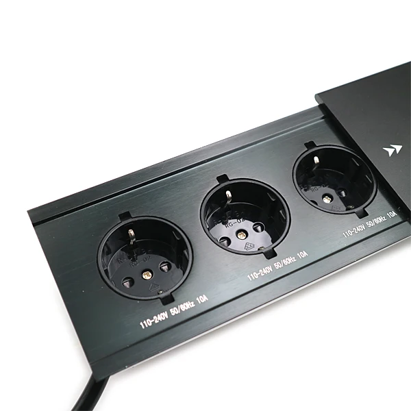 Office Conference Table with Electric Sliding Desktop Power Socket