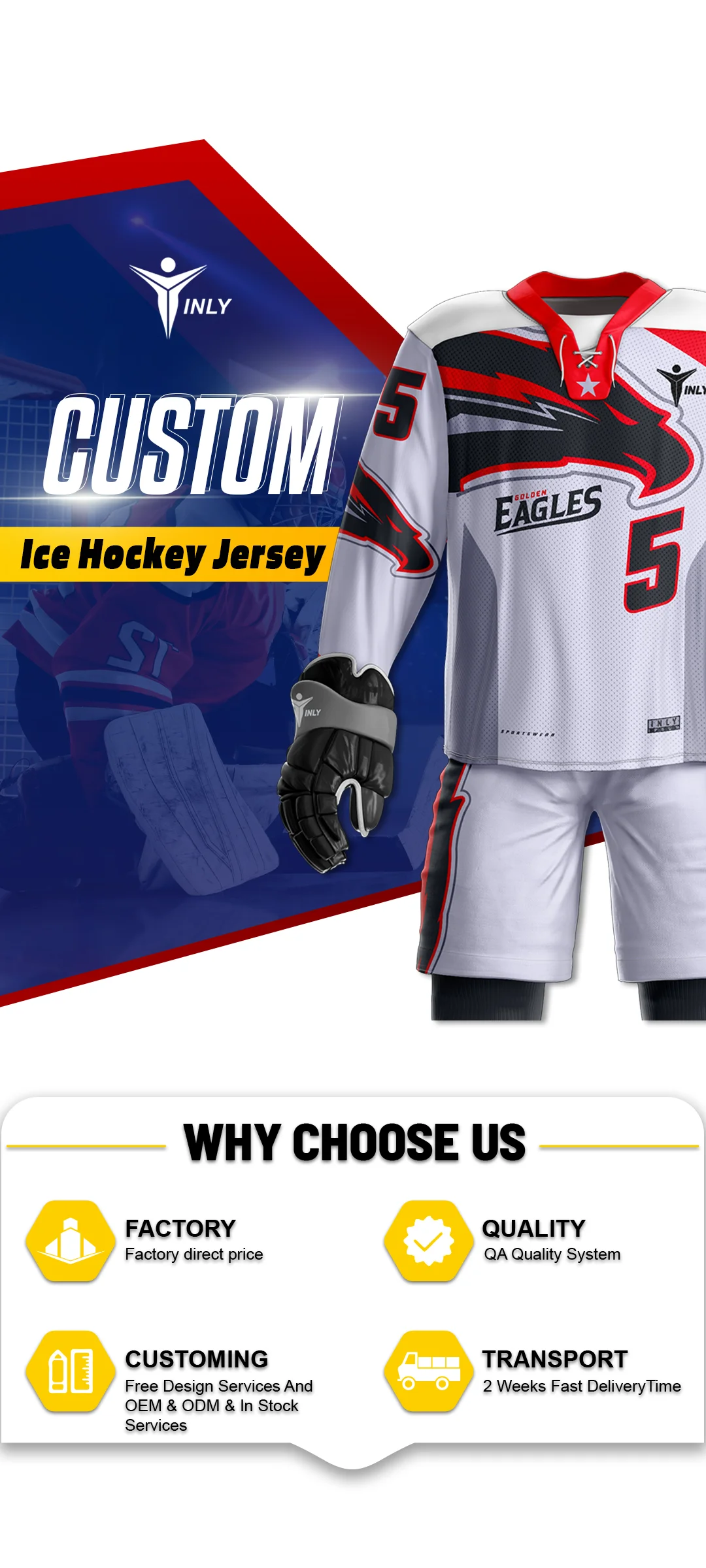 Custom Sublimation Print Ice Hockey Wear Long Sleeves Hockey Jersey ...