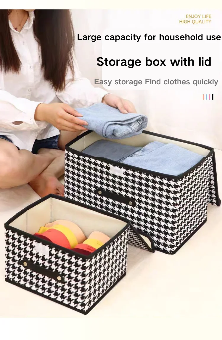 Large Rectangular Clamshell Folding Fabric Storage Box Dust Prevention ...