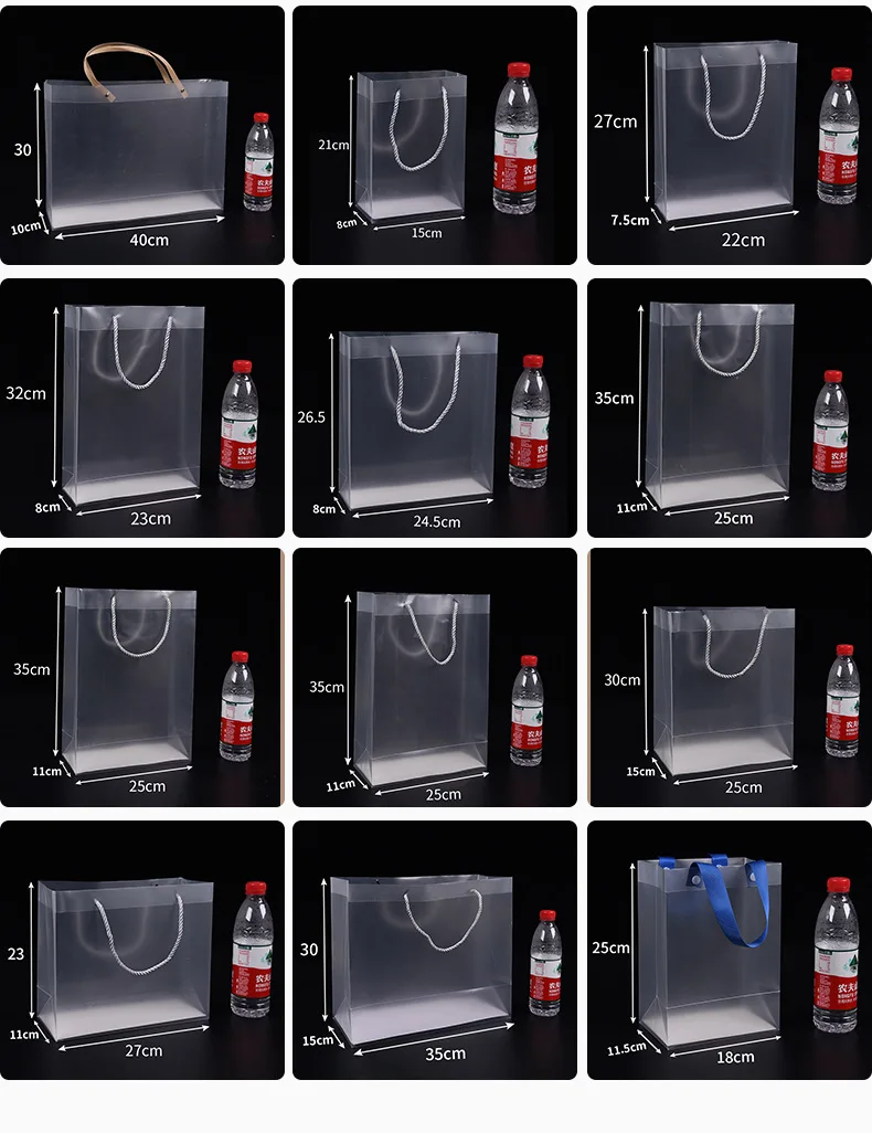 Polypropylene Pp Plastic Frosted Pvc Transparent Tote Shopping Bags ...