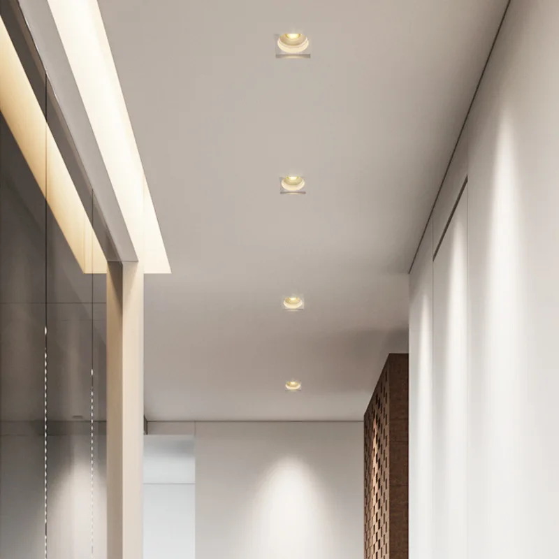Modern Indoor Gypsum Plaster Round square Decoration Wall Ceiling Light ...