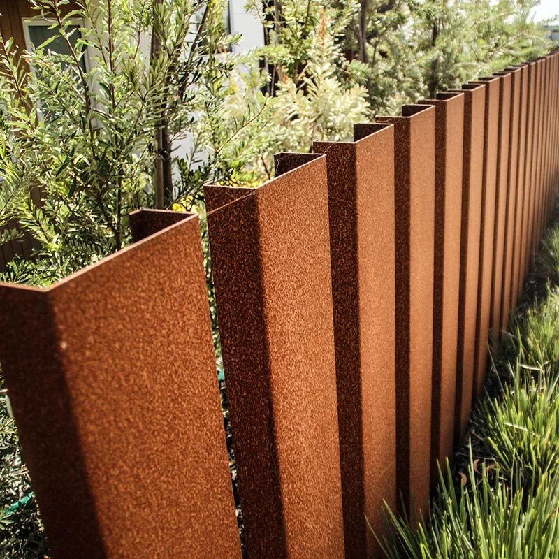Corten Steel Corrugated Metal Privacy Fence Corten Garden Fence Corten ...