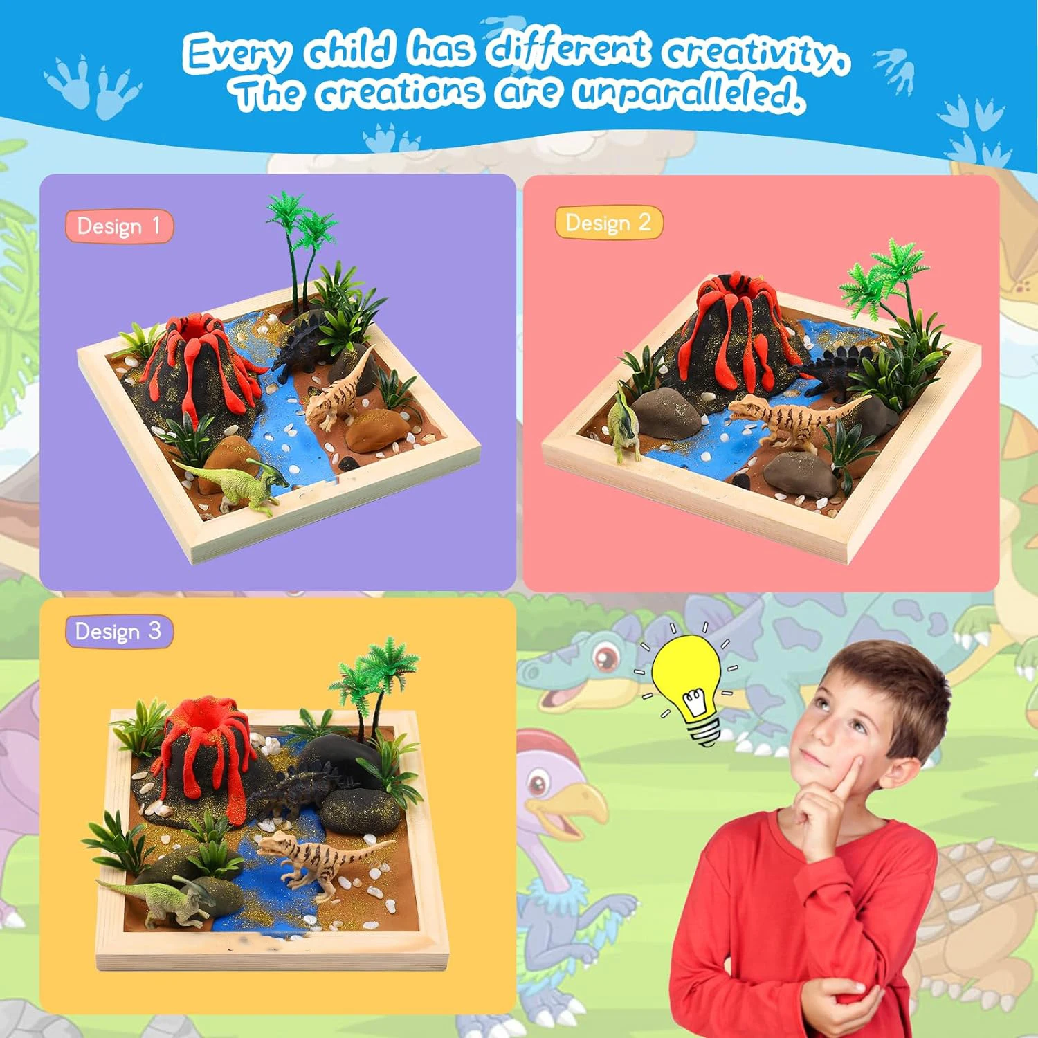 Exciting Diy Dinosaur World Art Craft Kits For Kids Funny Diy Clay Kits ...