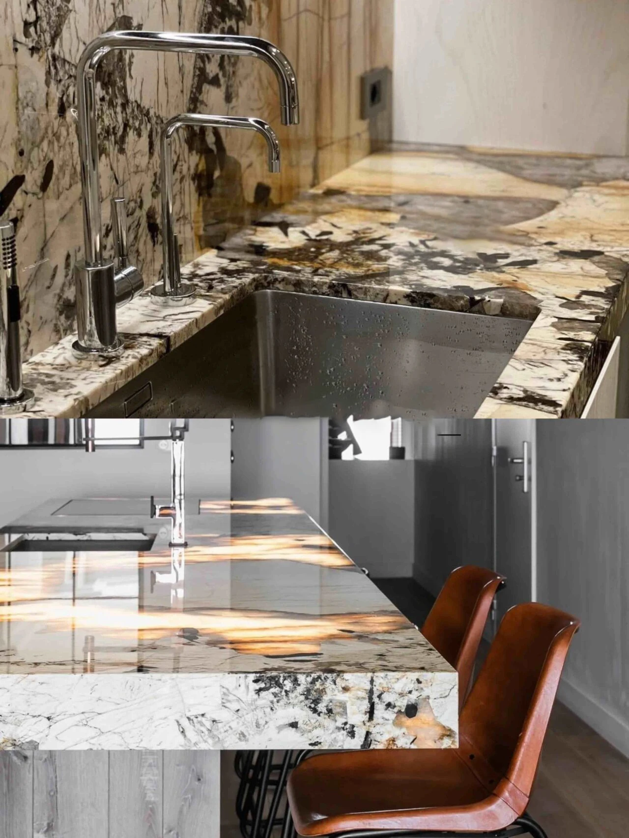 LX Modern Kitchen Design Pandora White Marble Countertop Polished ...