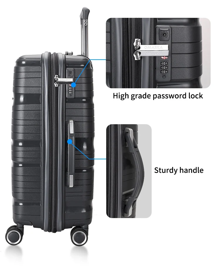 Omaska Custom Men Pp Suitcase Luggage 3 Pcs Set Spinner 20 24 28 Inch ...