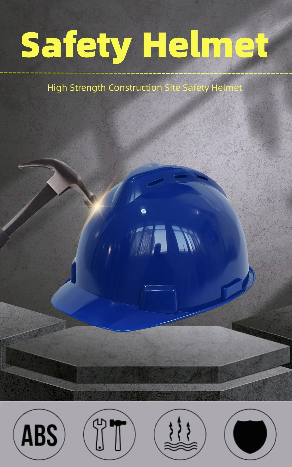 V-shaped Helmet Ventilation Holes Lightweight Safety Helmet Adult ...