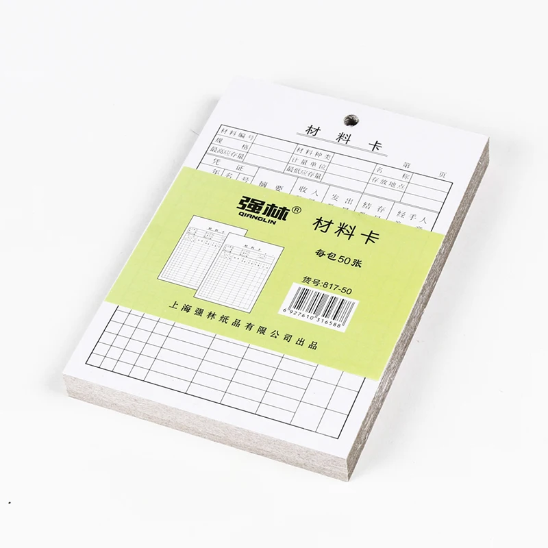 Thick White Blank Paper Warehouse Material Storage Card Notepad - Buy ...