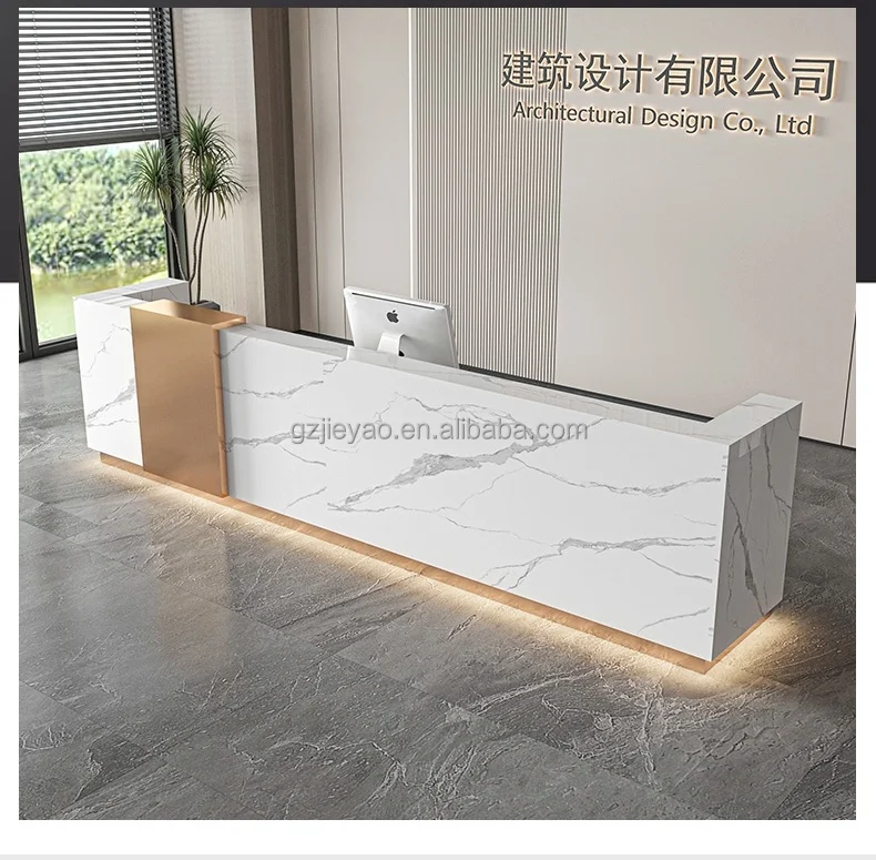 Modern Hotel Front Desk Counter Clubhouse Black Reception Counter ...