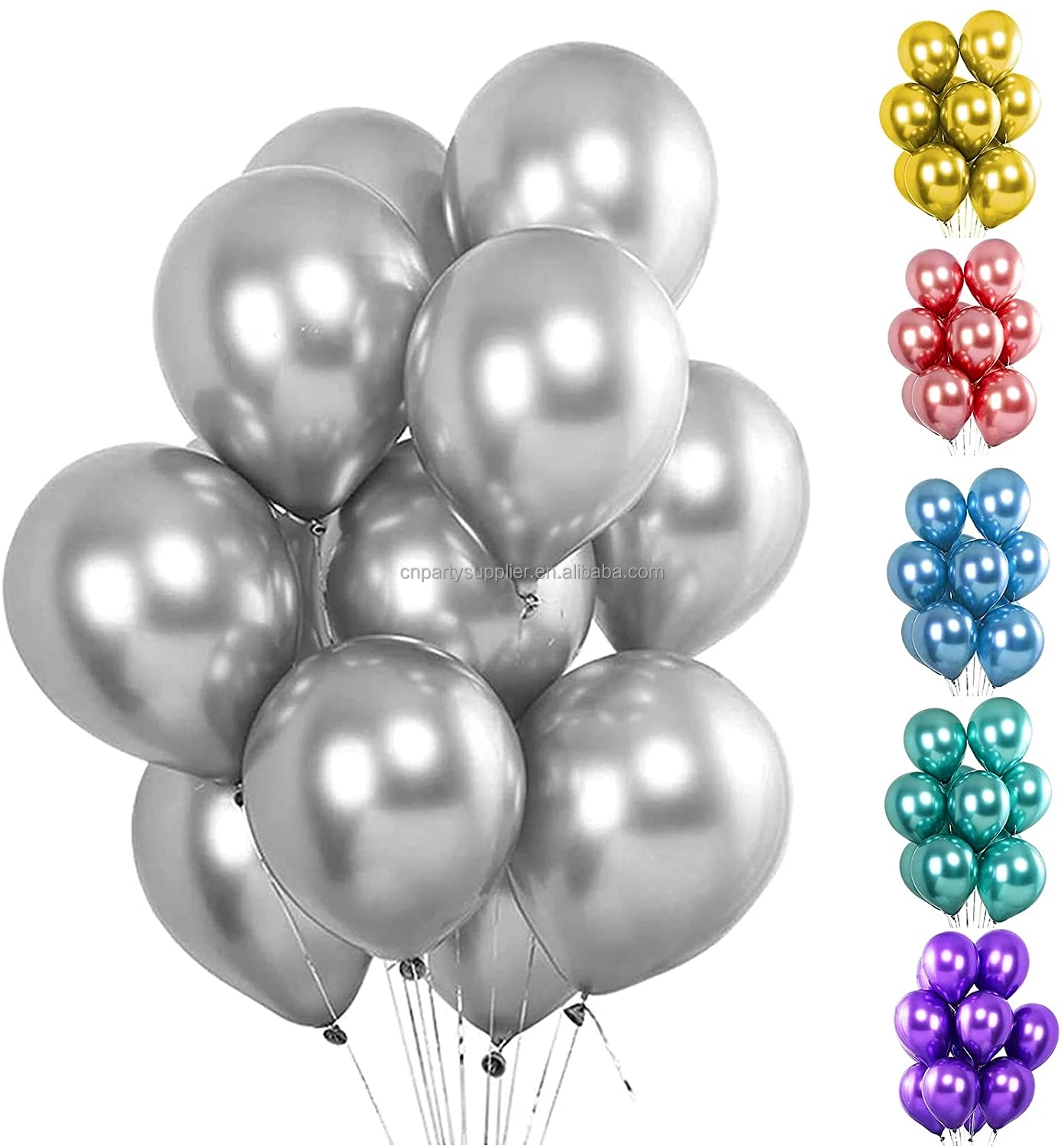 12 Inch Thick Chrome Metallic Balloon - Perfect for Parties