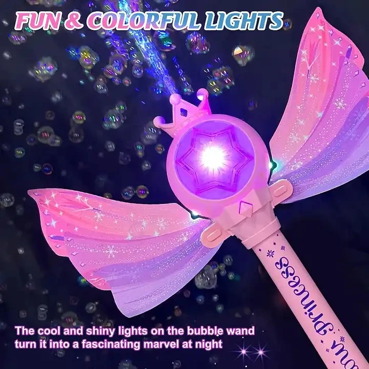 Jinying Princess Bubble Wand Blower For Girls Led Light & Music Bubble ...