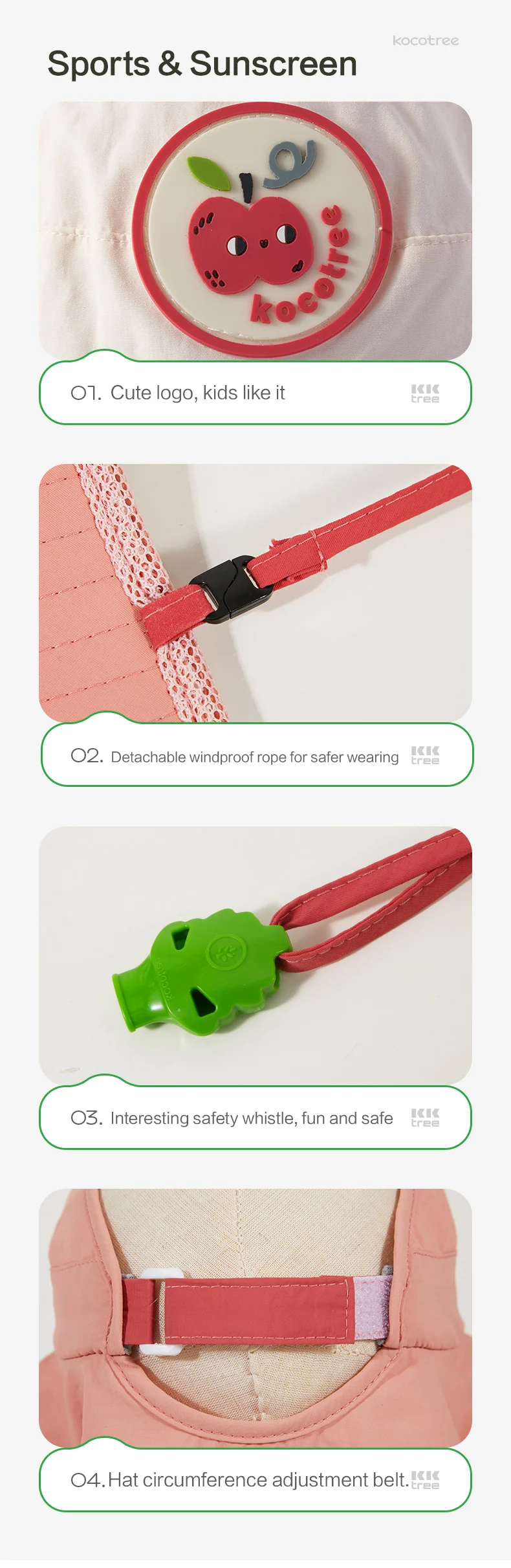 KOCOTREE UV Sun Protection - Big Kids Bucket Hat with Neck Cover