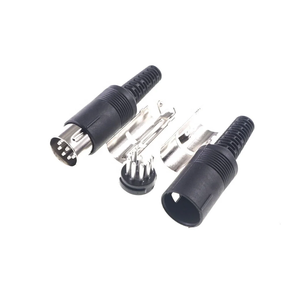 262 Degree 8 Pin DIN Male Plug Header Wire Solder Power Connector