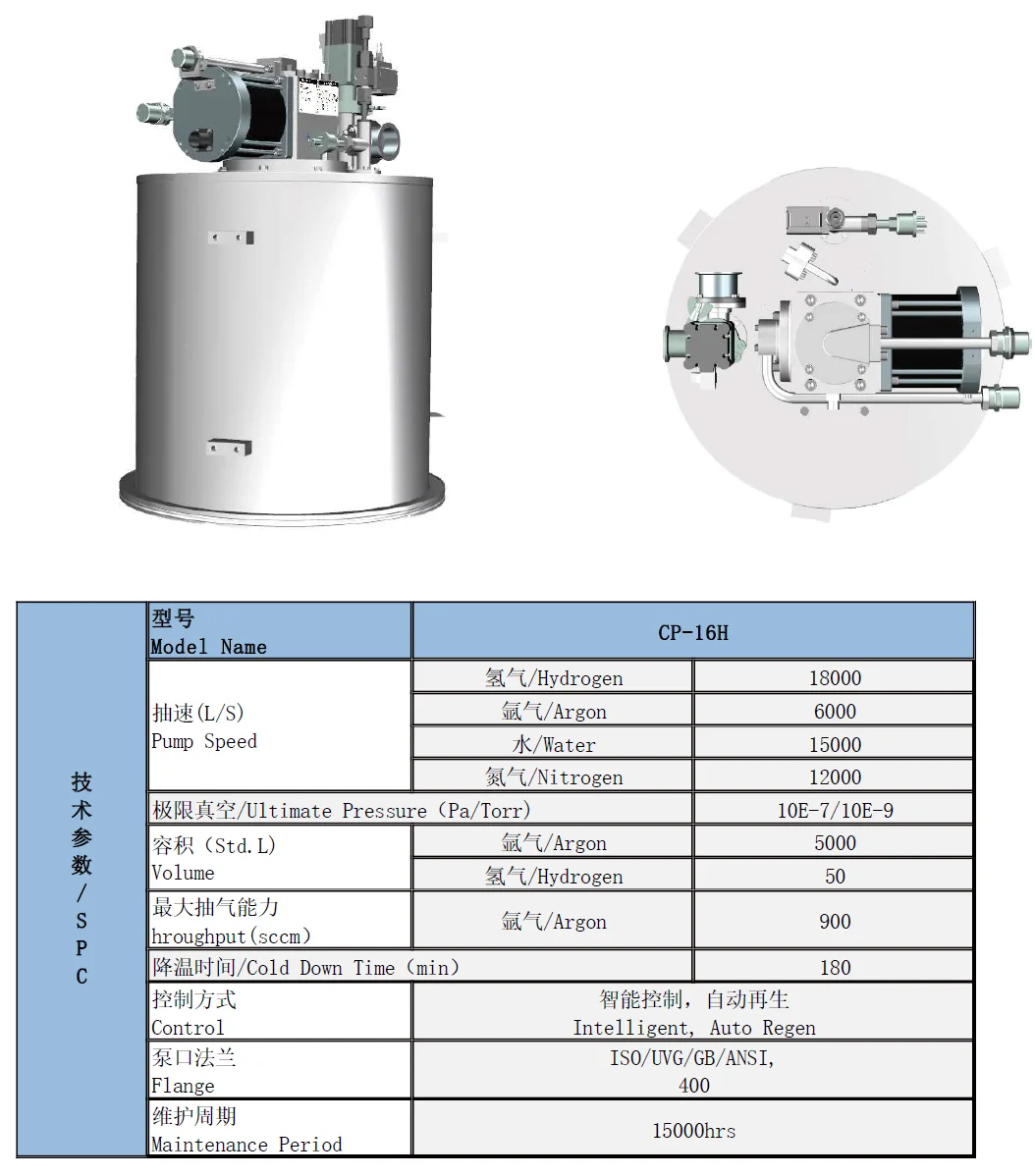 Cryopump for High Vacuum for High Tech R&D 10K GM Cryocooler PVD CVD ...
