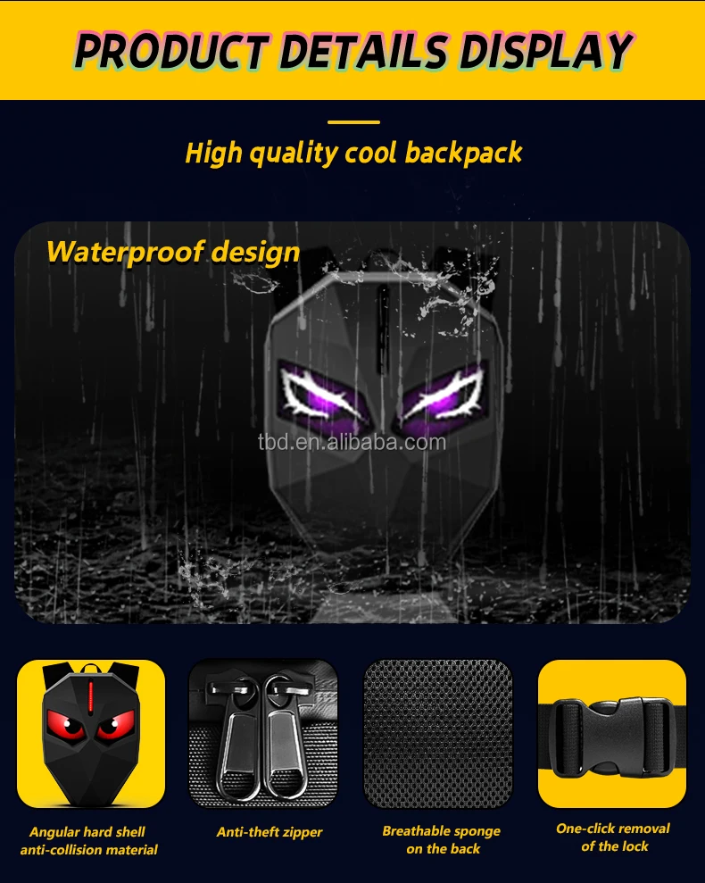 LED Backpack APP Control Led Motorcycle Backpack Waterproof LED Knight ...