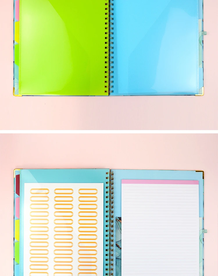 Custom Logo Spiral File Folder With Refillable Notepad Business Student ...