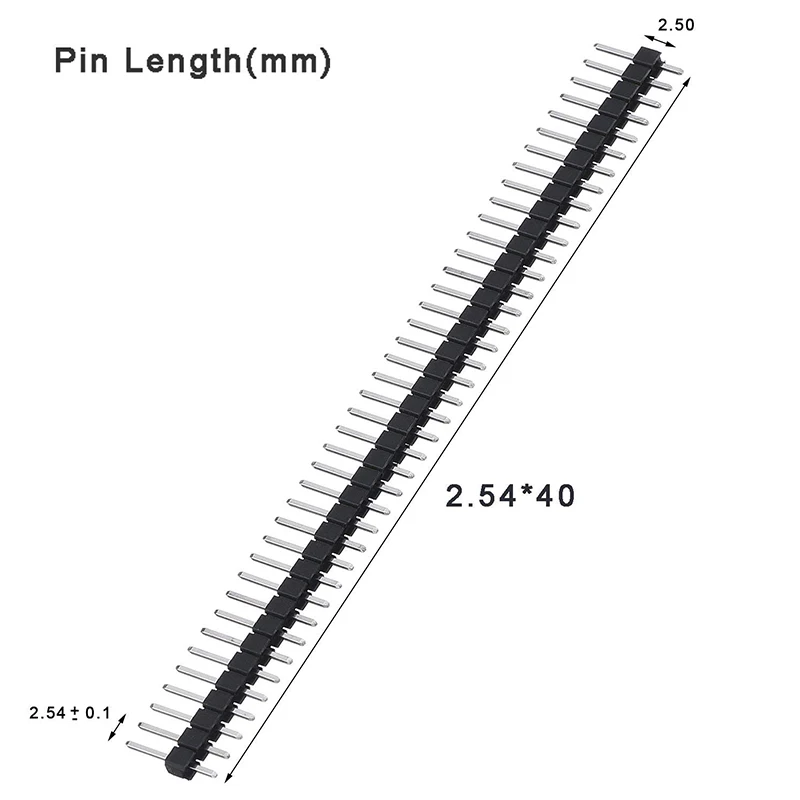 SCONDAR Single Row Pin Header PH2.54mm H=2.54 L=11.6/3.0 S/T 7Pin Pin ...