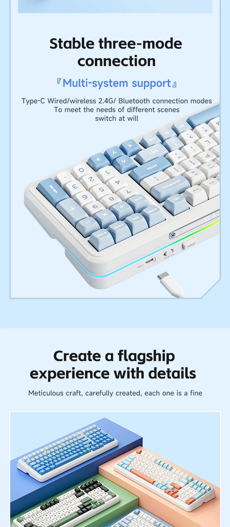 Mchose K99 Oem Logo Wired Usb Rgb Led Light Pc Computer Custom 2.4g ...