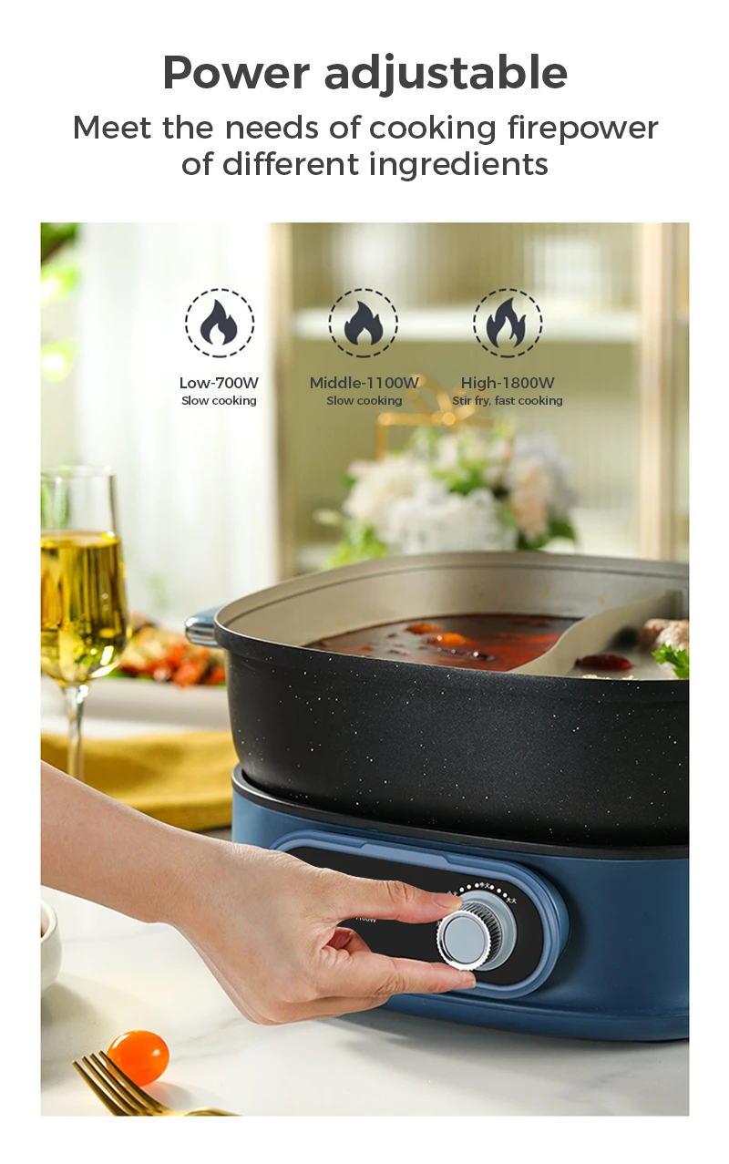 Multi Function Electric Hot Pot Electric Cooker With Two-sided Pot in ...