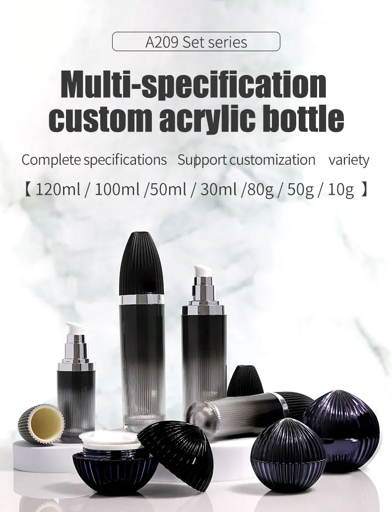 Acrylic Lotion Bottle Set Stylish Bullet Shaped Empty Refillable ...