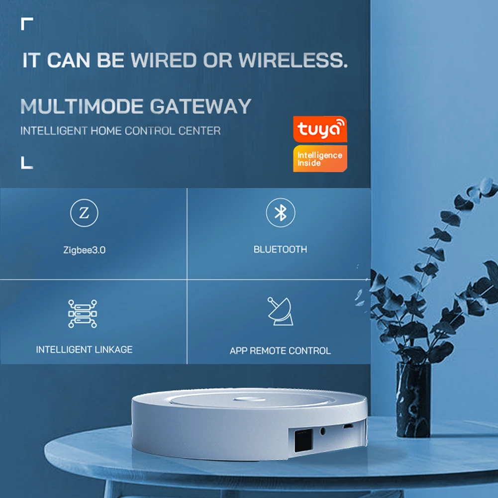 Multi-mode Smart Gateway Zigbee Wifi Ble Mesh Wired Hub Work With Tuya ...