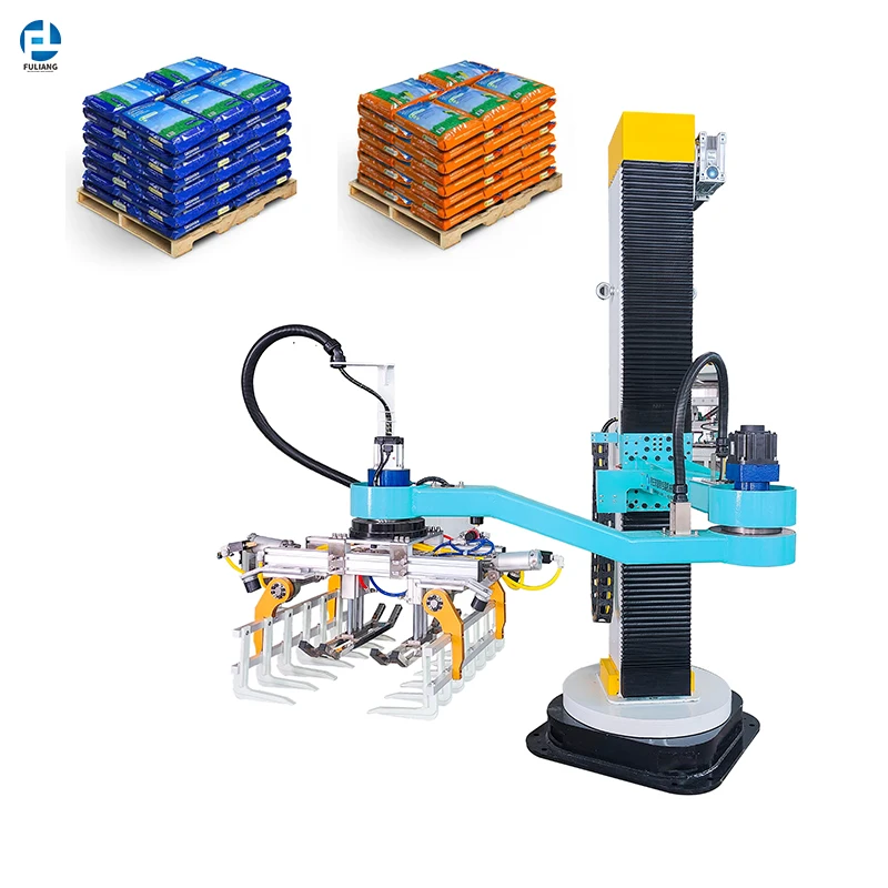 Single column robot 20kg 50kg bag palletizer automatic palletizer machine system electric ...