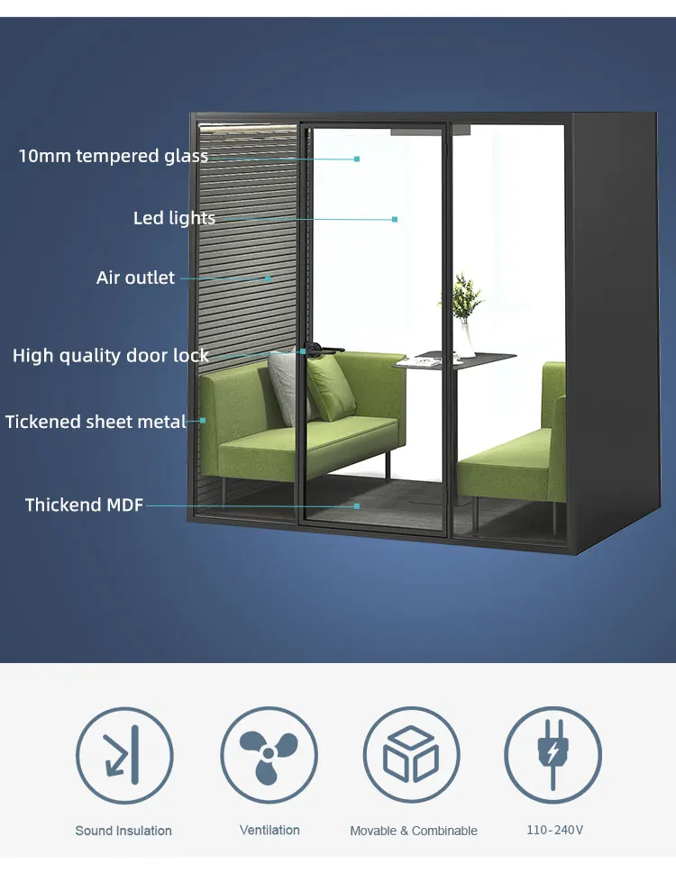 Movable Silence Booth Private Telephone Call Pod Meeting Soundproof ...