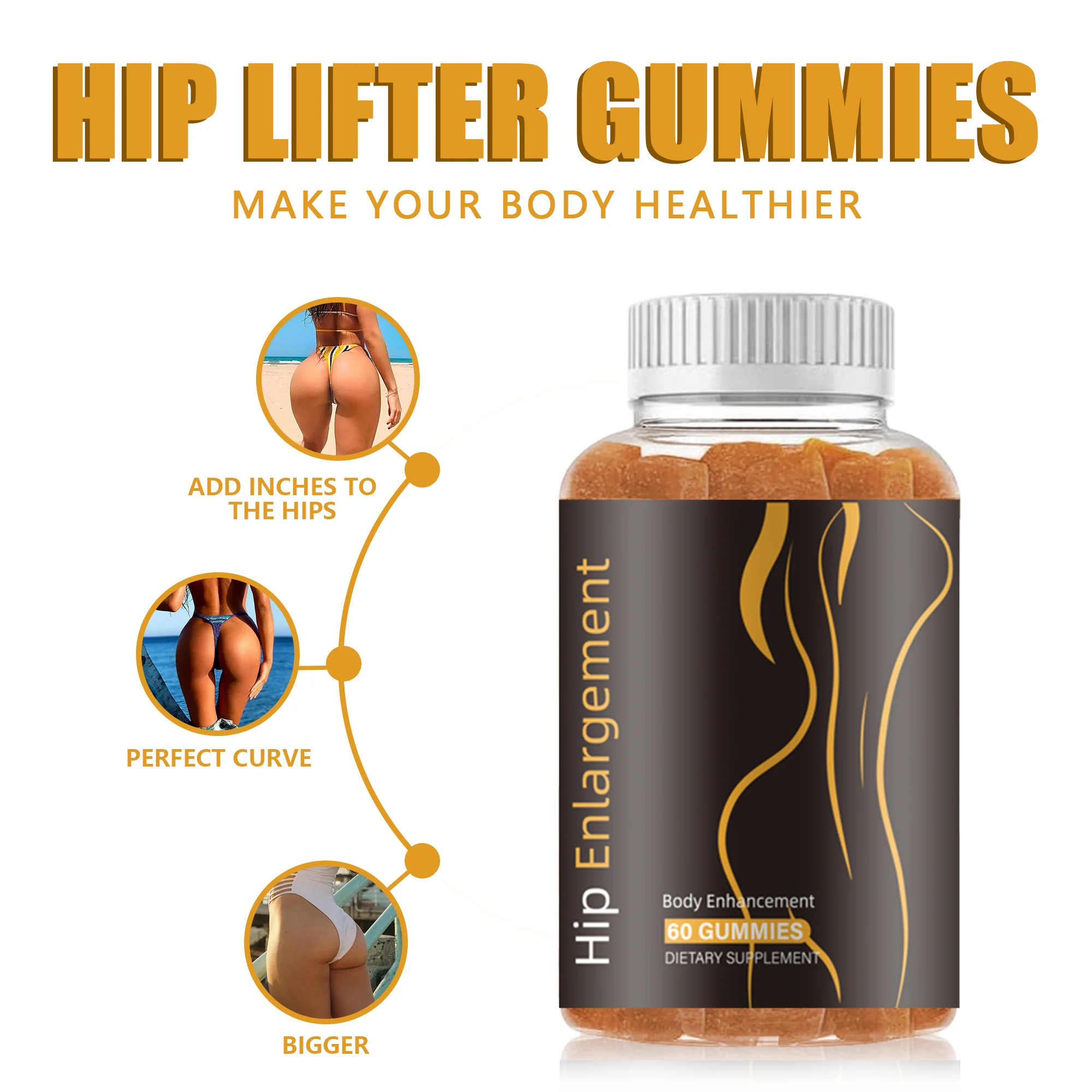 Oem Factory Supply Bigger Hip Enhancement Butt Lifter Booster Enlargement Gummies Bbl Gummies ...