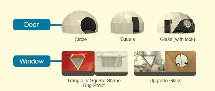 Luxury 6m 7m Diameter Geodesic Dome House Clamping for Multiple People ...